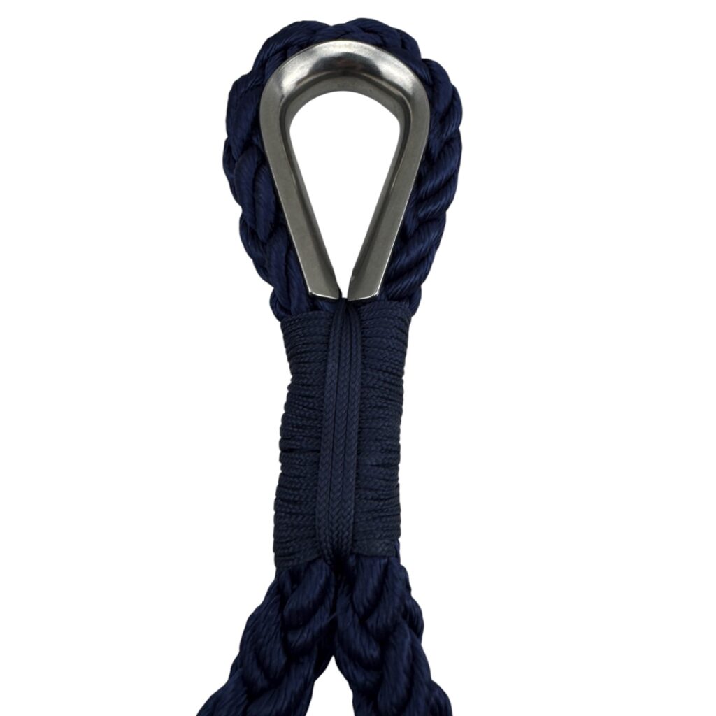18mm 8st Navy Blue Nylon V Shaped Mooring Bridle With Stainless Steel ...