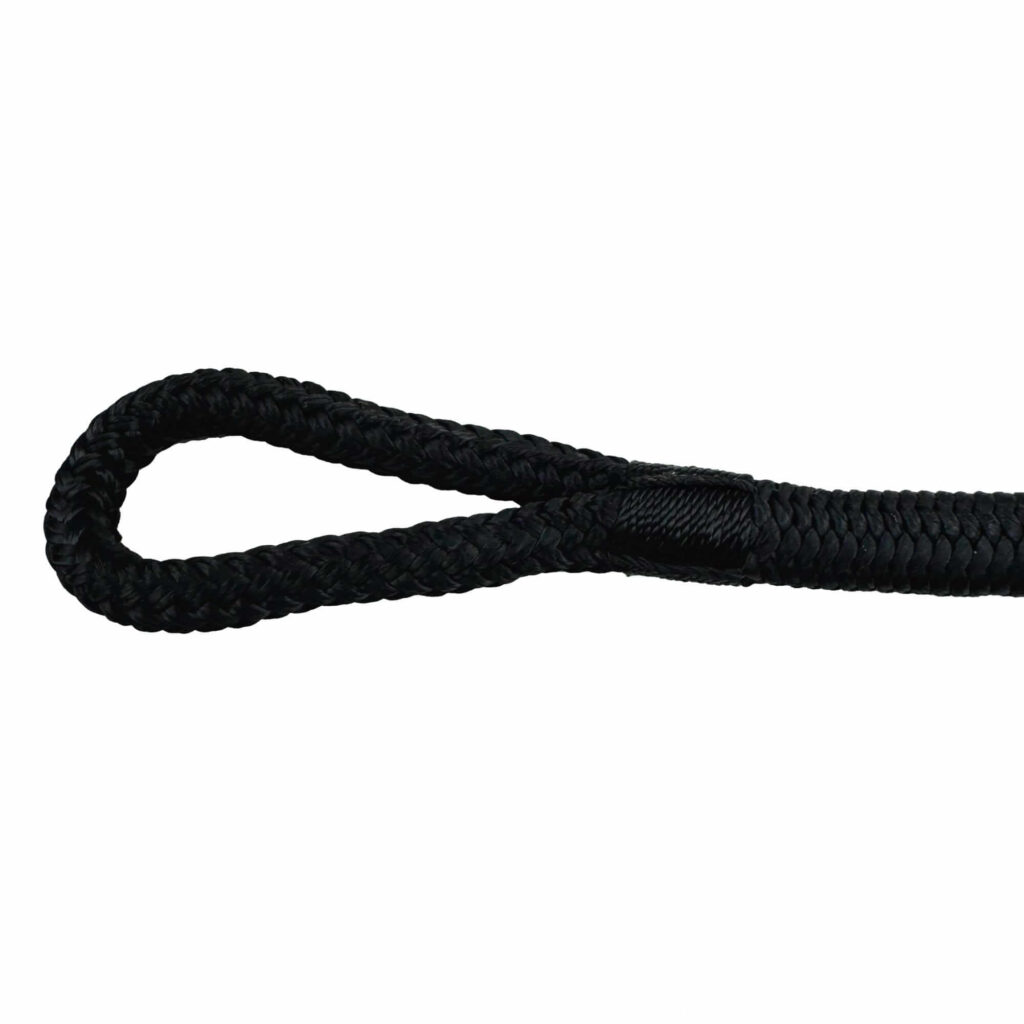 2 x 8mm Black Double Braid Polyester Fender Line x 2 Metres with 70mm ...