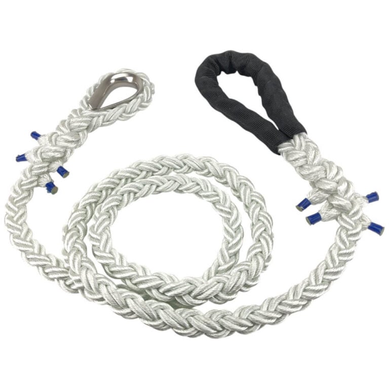 18mm White 8st Nylon Mooring Rope Strop 2m Stainless Thimble, 6 ...