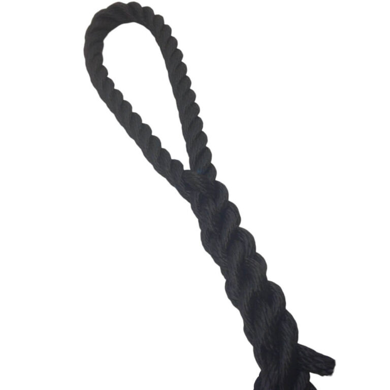 6mm Black 3 Str Nylon Anchor Rope 30m Reel, 6" Soft Eye Stainless ...